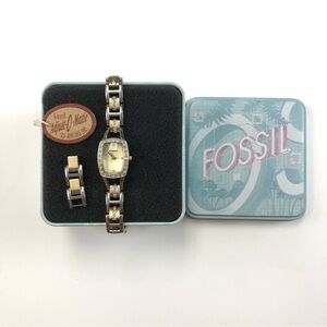 Fossil | Accessories | Fossil Womens 2 Tone Silver Gold Dainty Link ...